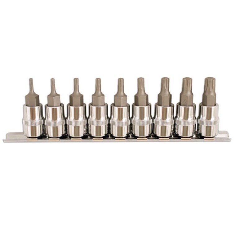 Galvučių su antgaliais rinkinys 3/8" (TORX Plus) 9vnt. – Sodrinta.lt